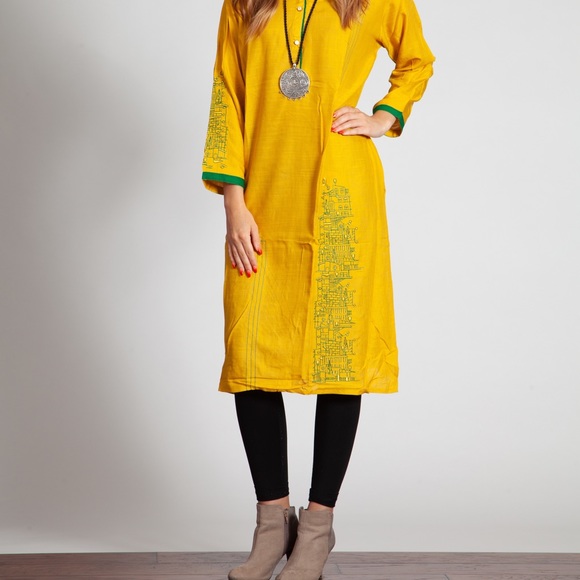 Tops | Mustard Yellow Cotton Tunic Top | Poshmark